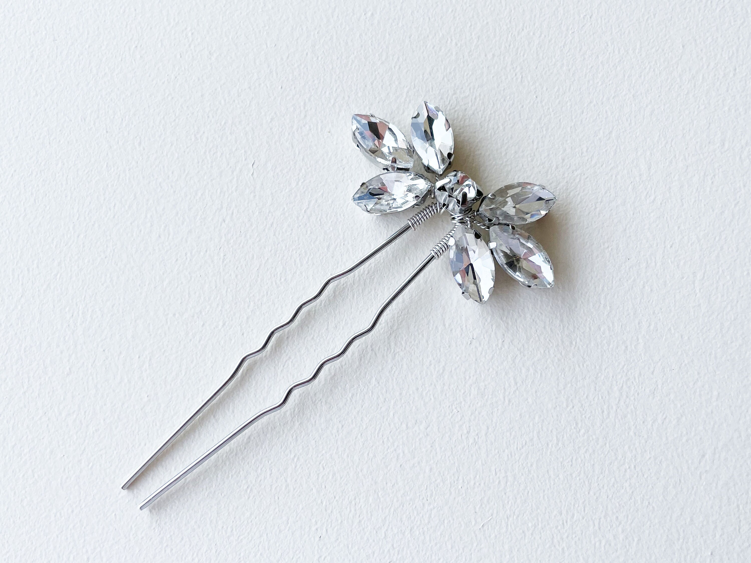 Sparkling Silver Wedding Hair Pin, Crystal Hair Piece, Minimalist ...