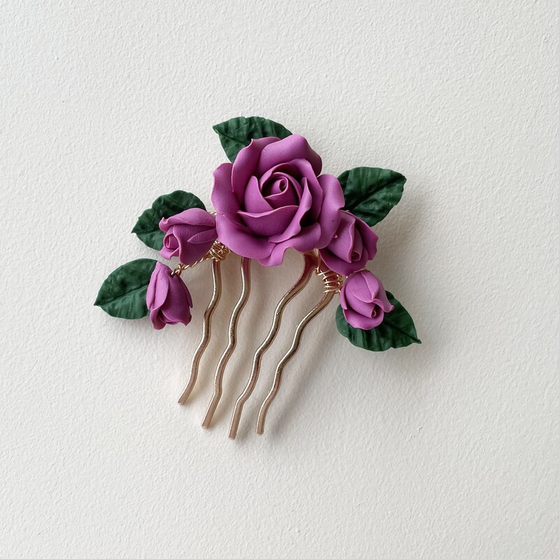 Rose Hair Comb - Etsy