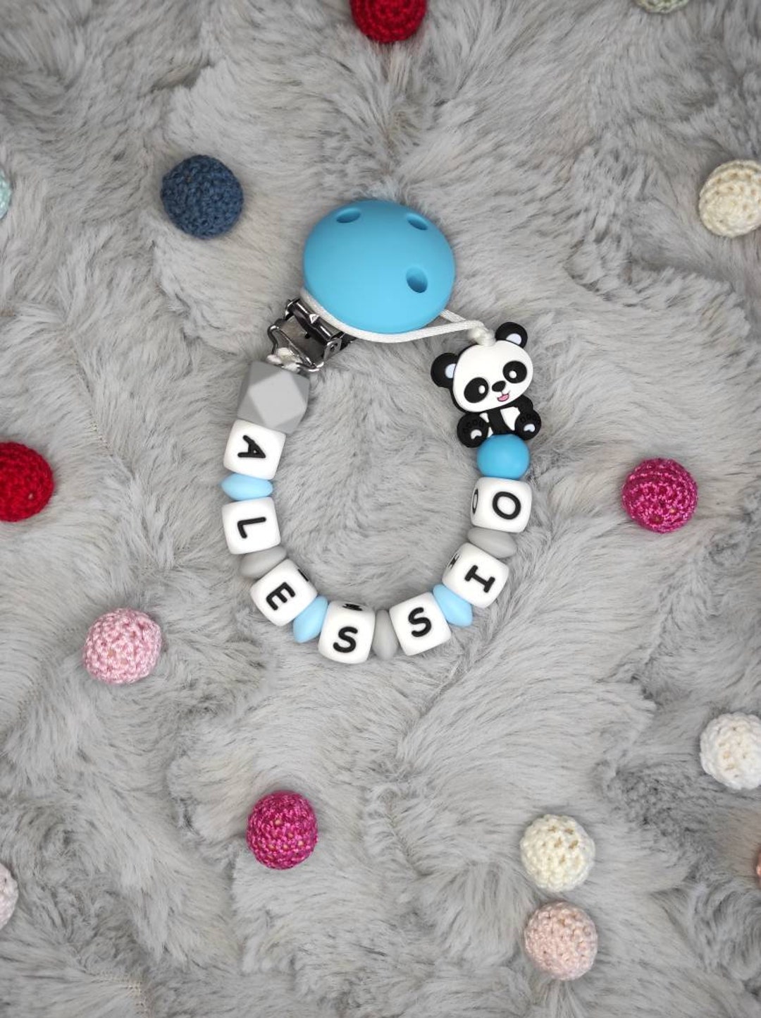Customizable Panda Pacifier Clip - Etsy