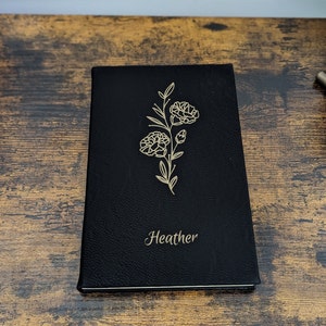 Birth Flower Notebook Journal | Personalized Notebook Birth Month Gifts ...