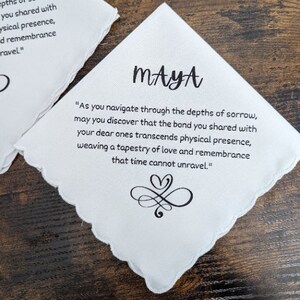 Memorial Tribute Handkerchief for Loved Ones, Personalized Memorial ...