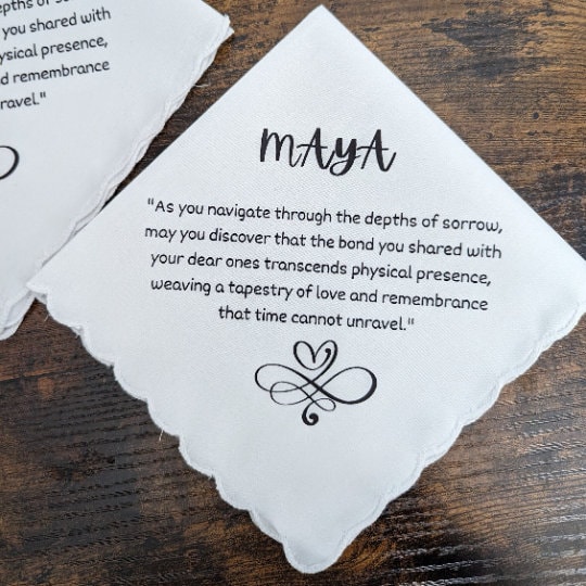 Memorial Tribute Handkerchief for Loved Ones, Personalized Memorial ...