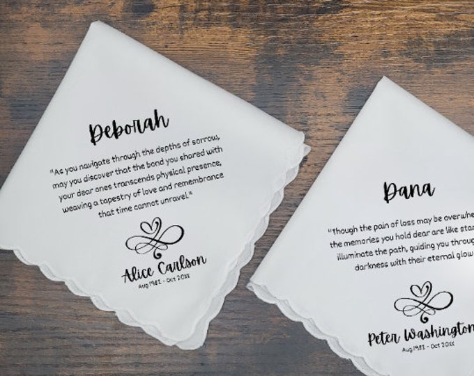 Memorial Handkerchief Personalized - Etsy