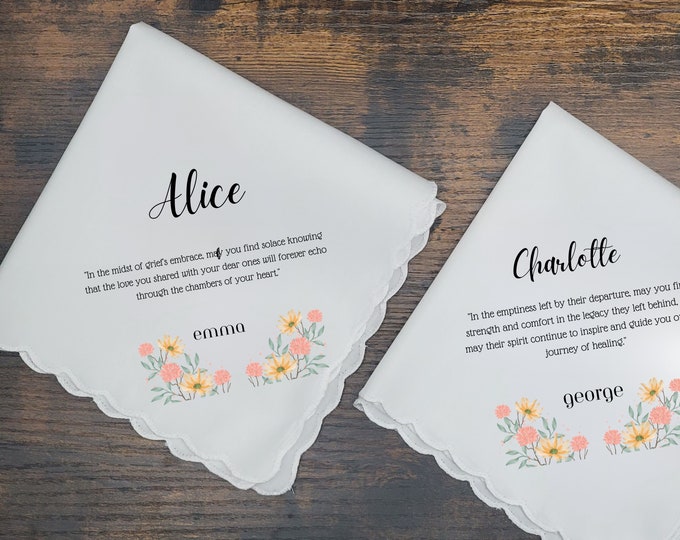 Memorial Handkerchief Personalized - Etsy