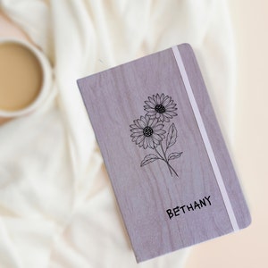 Birth Flower Notebook Journal | Personalized Notebook Birth Month Gifts ...