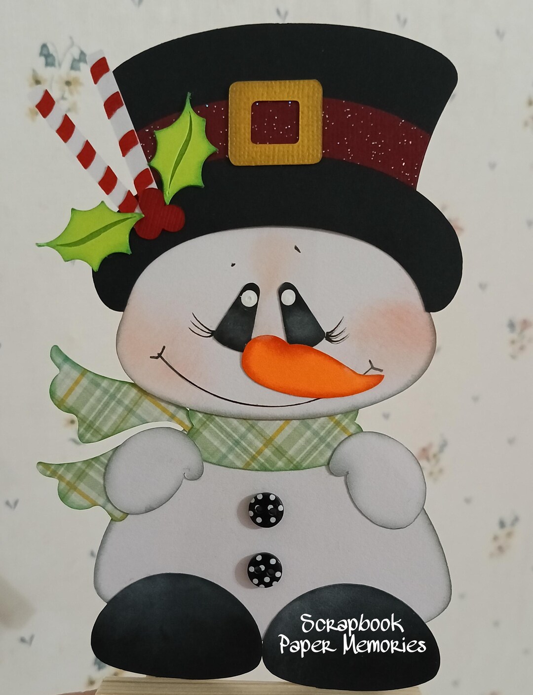 Premade Paper Pieces, Snowman, Winter Theme, Scrapbook Embellishment ...
