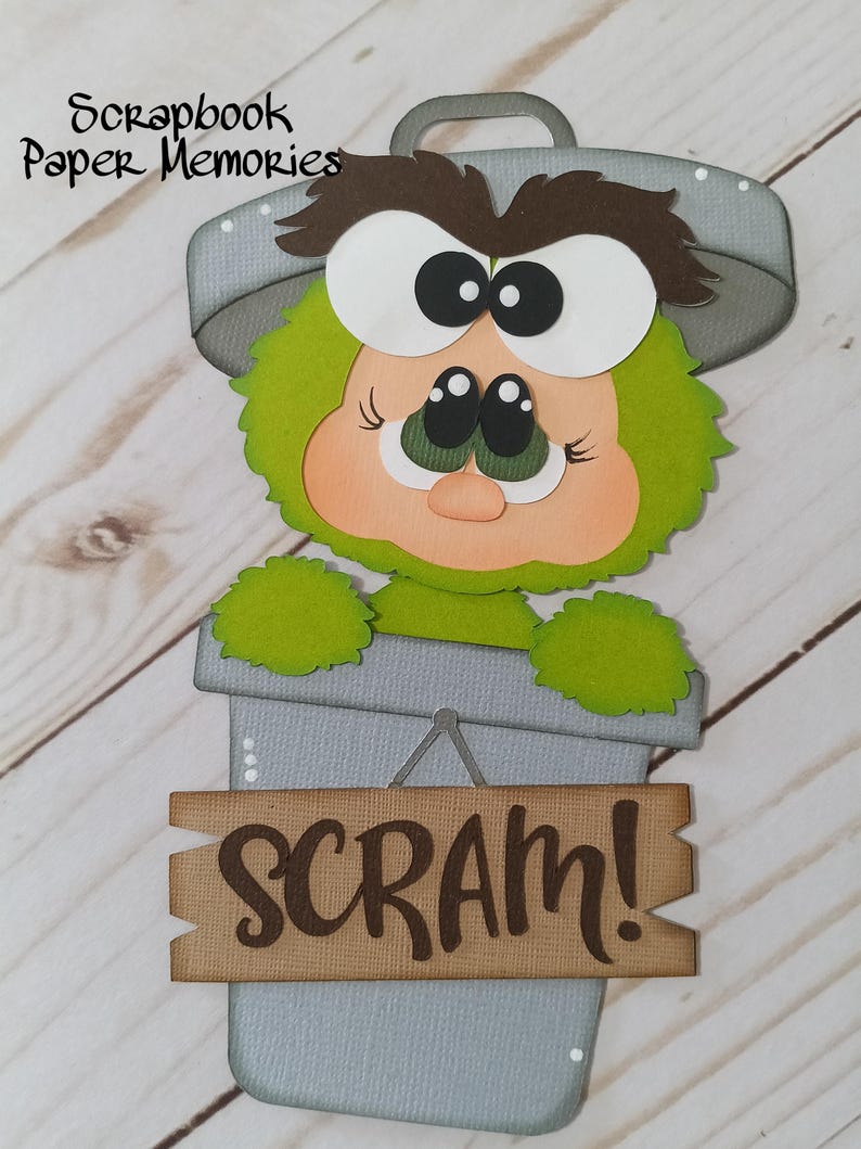 Premade Paper Pieces, Scrapbook Piece, OSCAR Kid, Sesame Street ...