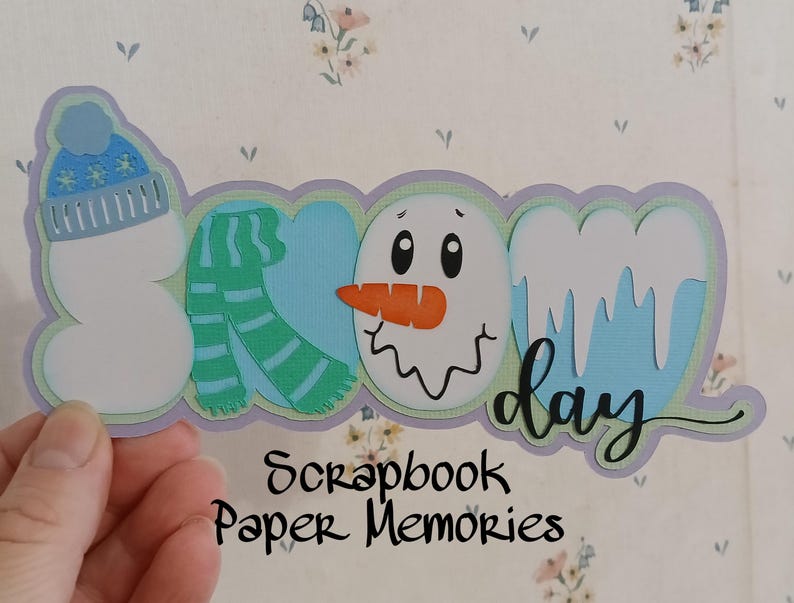 Premade Paper Pieces for Scrapbook Pages, Title Layout, Winter Season ...