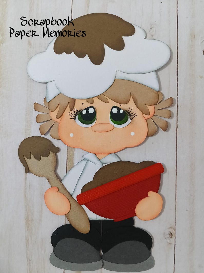 Premade Paper Pieces, Scrapbook Pieces, Cooking Girl, Recipes Cover ...