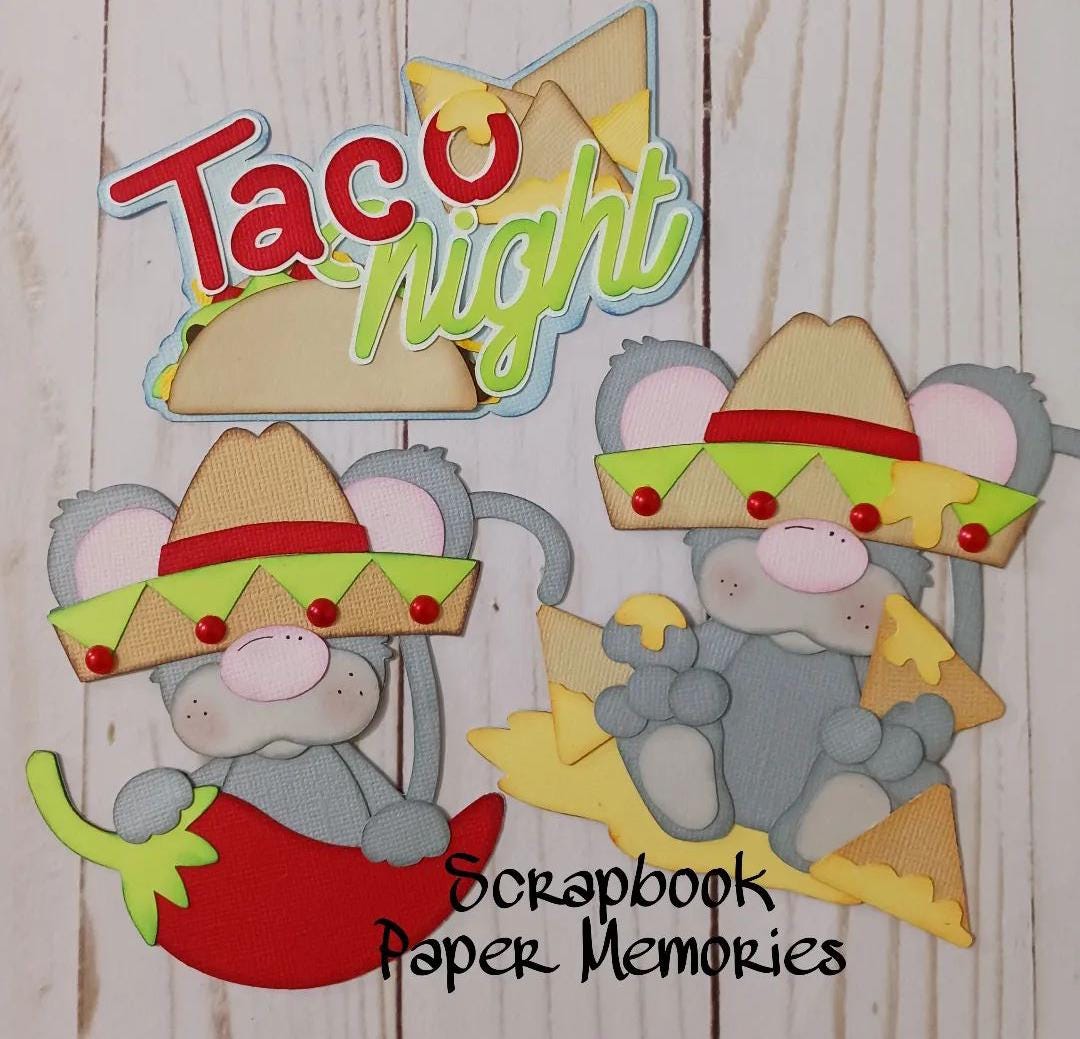 Premade Paper Pieces, Scrapbook Layout, Scrapbook Pieces, Set of 3 ...