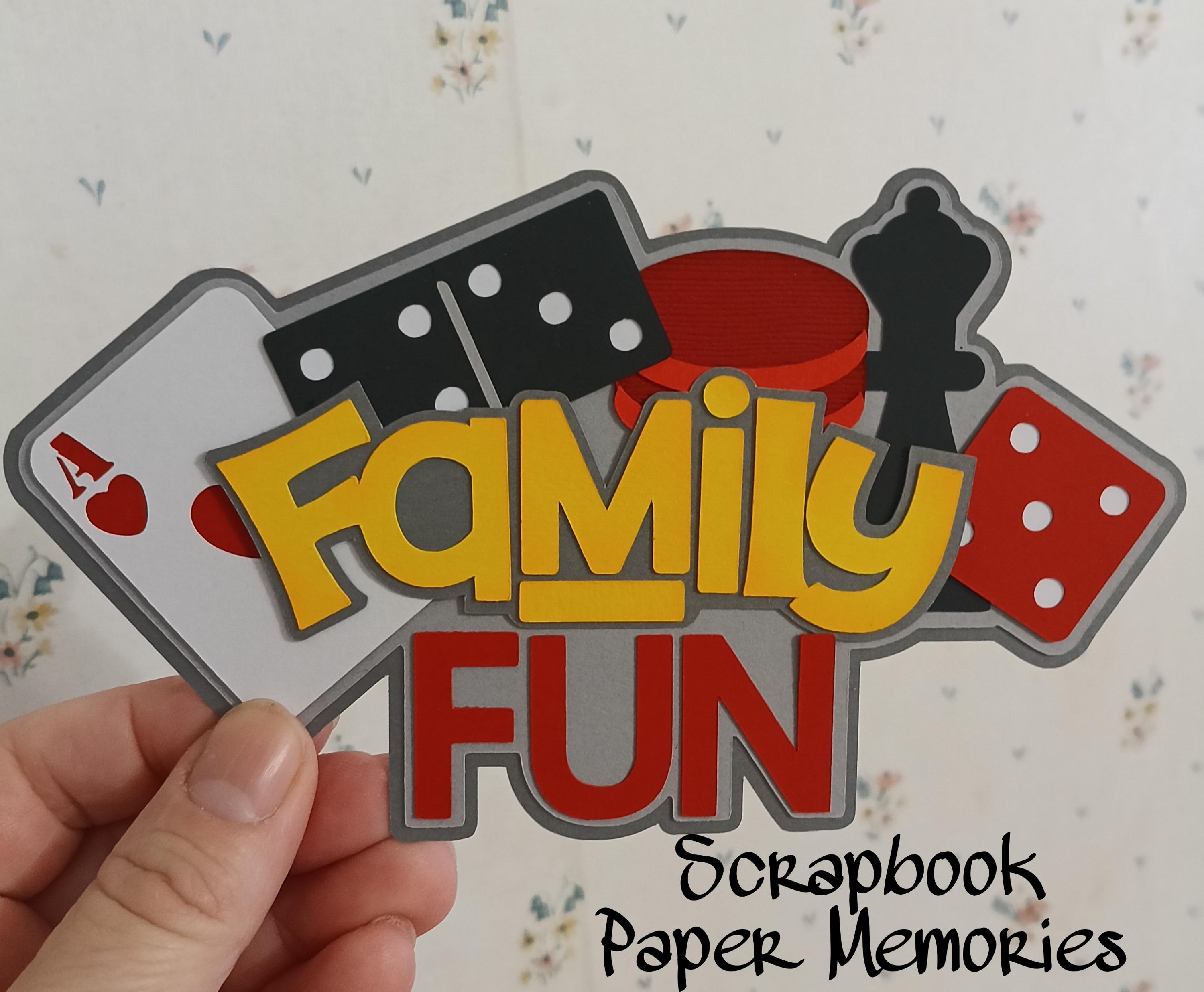 Premade Paper Pieces, Scrapbook Pieces, Title, FAMILY FUN Title, Games ...