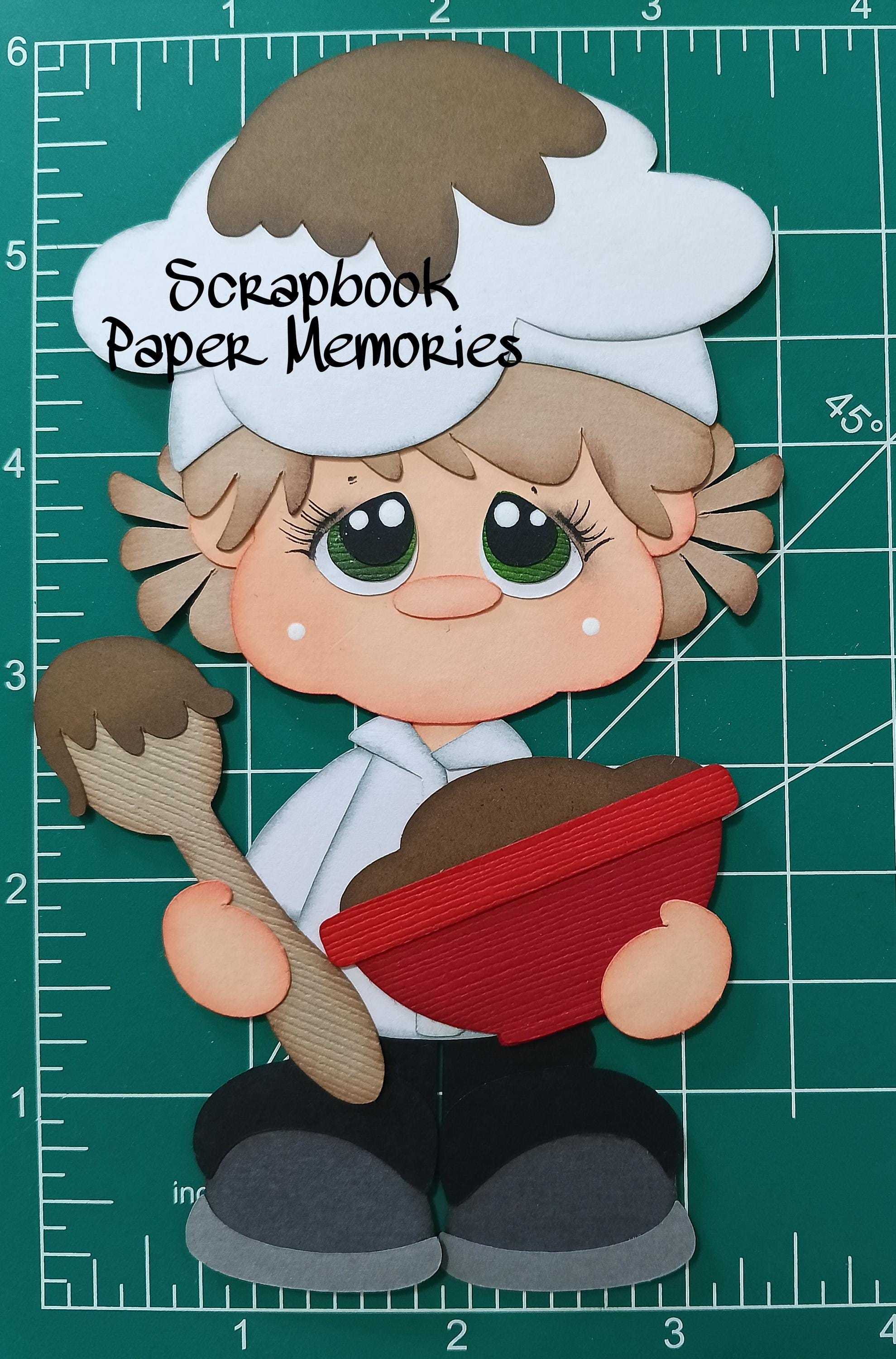 Premade Paper Pieces, Scrapbook Pieces, Cooking Girl, Recipes Cover ...