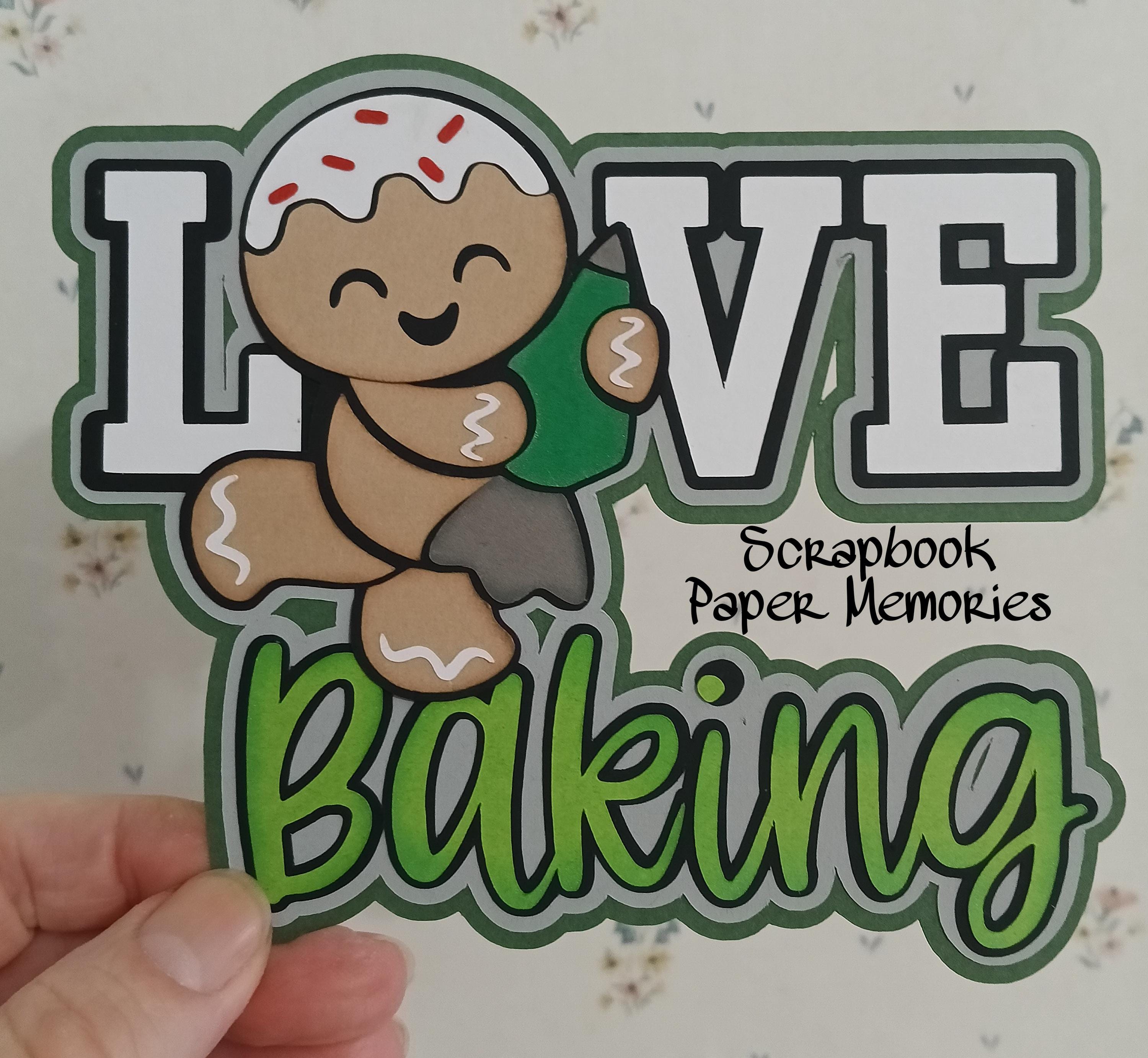 Premade Paper Pieces, Scrapbook Piece, Love Baking Title, Christmas ...