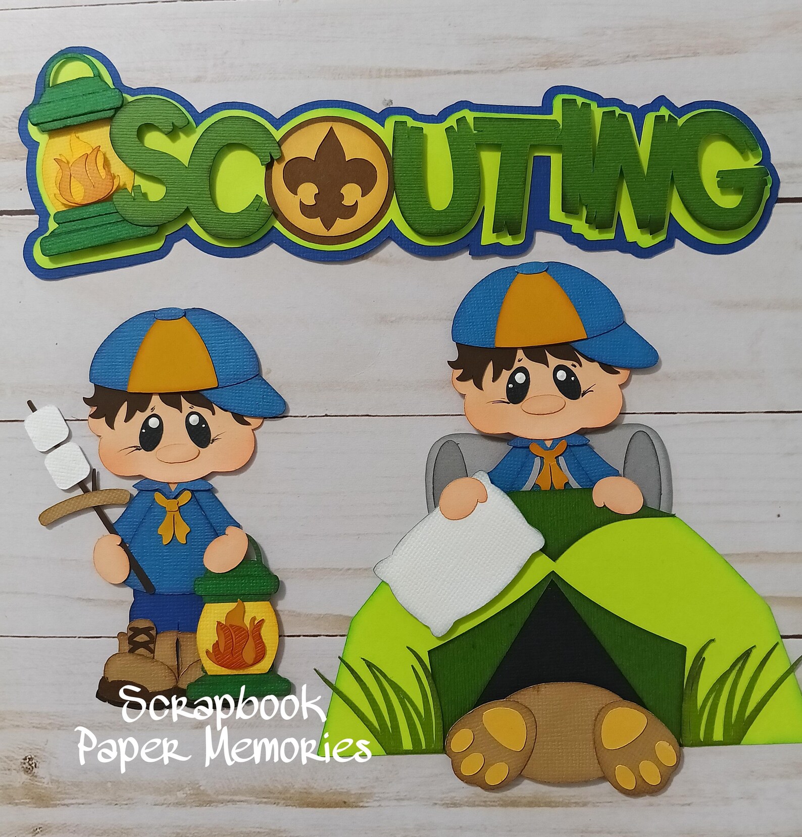 Premade Paper Pieces, Scrapbook Layout, Scrapbook Pieces, Set of 3 ...