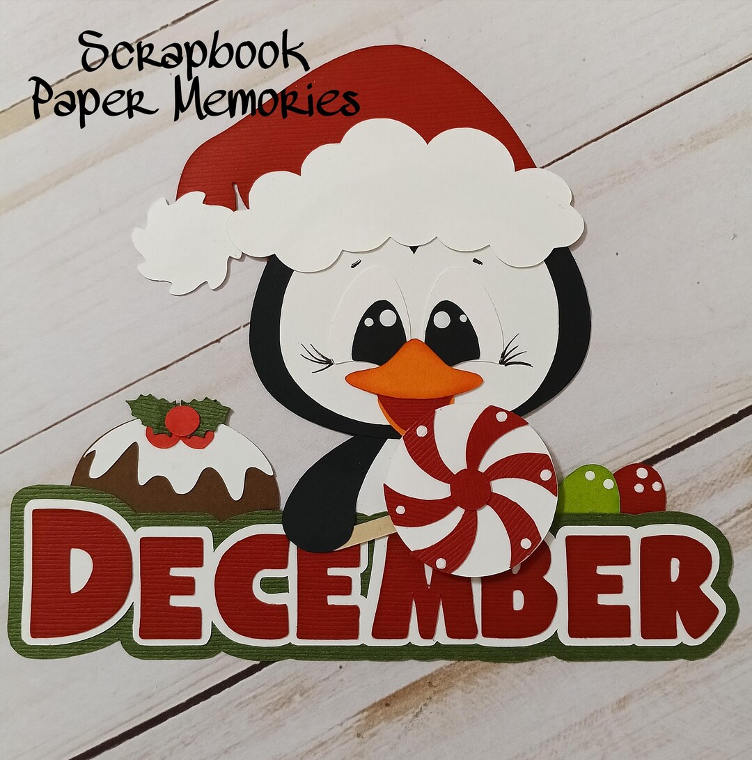 Premade Paper Pieces, Scrapbook Piece, Penguin, Scrapbook Layout ...