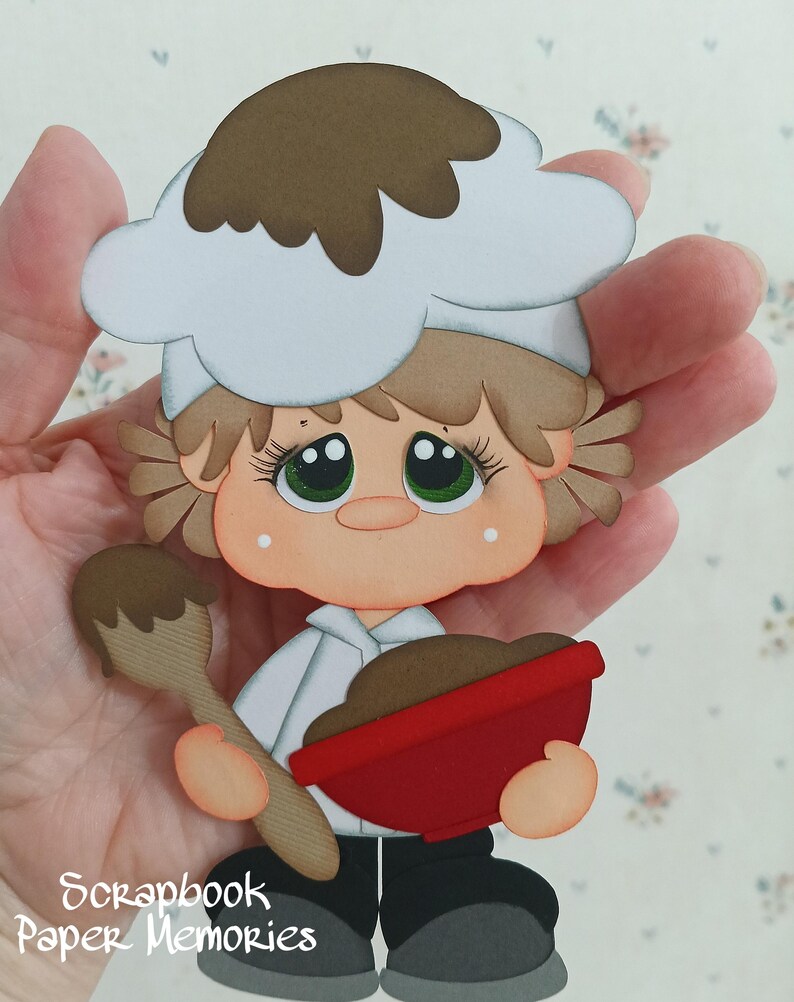 Premade Paper Pieces, Scrapbook Pieces, Cooking Girl, Recipes Cover ...