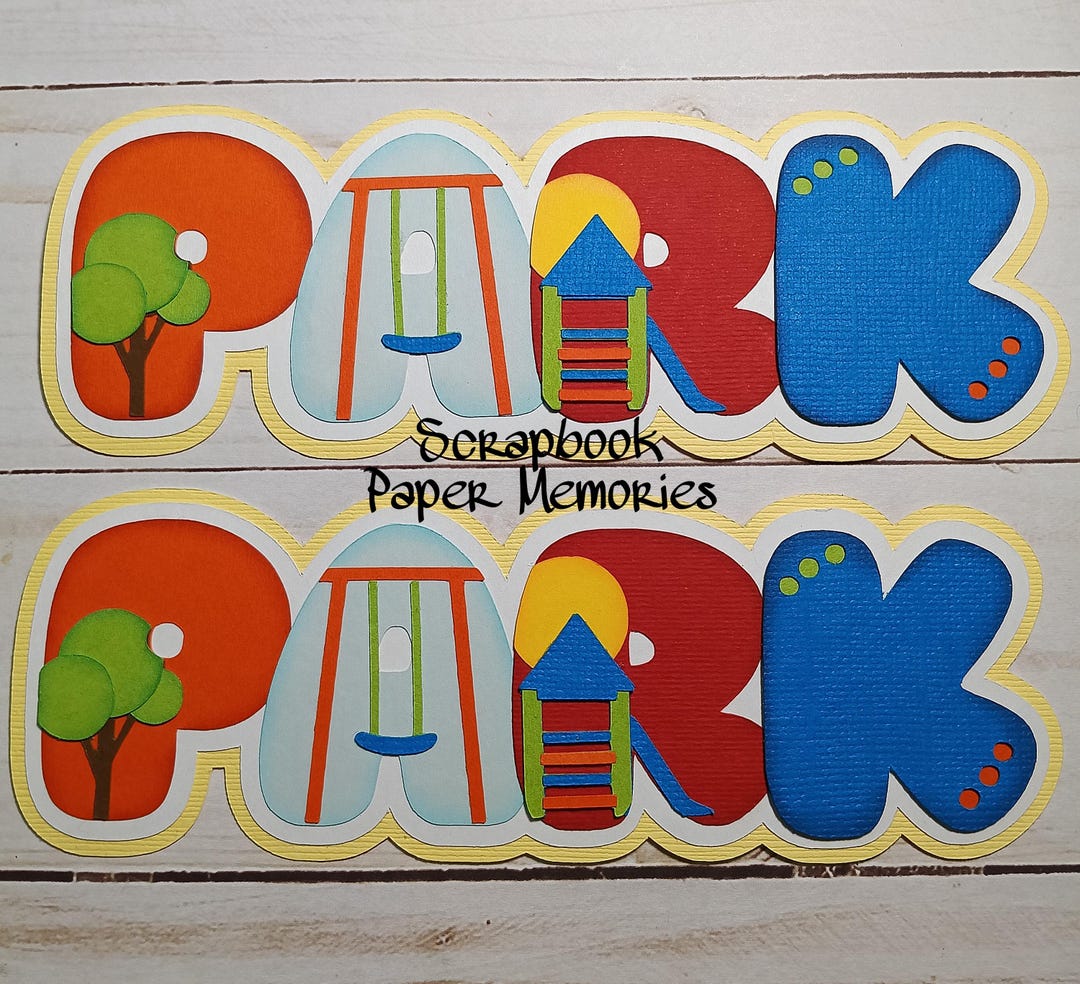 Premade Paper Pieces, Scrapbook Pieces, Playground, Park Title ...
