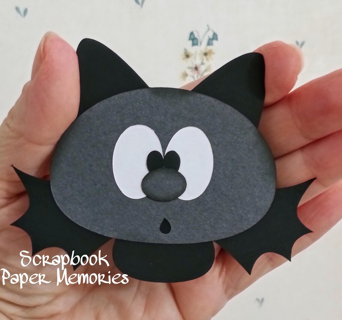 Premade Paper Pieces, Scrapbook Pieces, Set of 2 Bats, Scrapbook ...