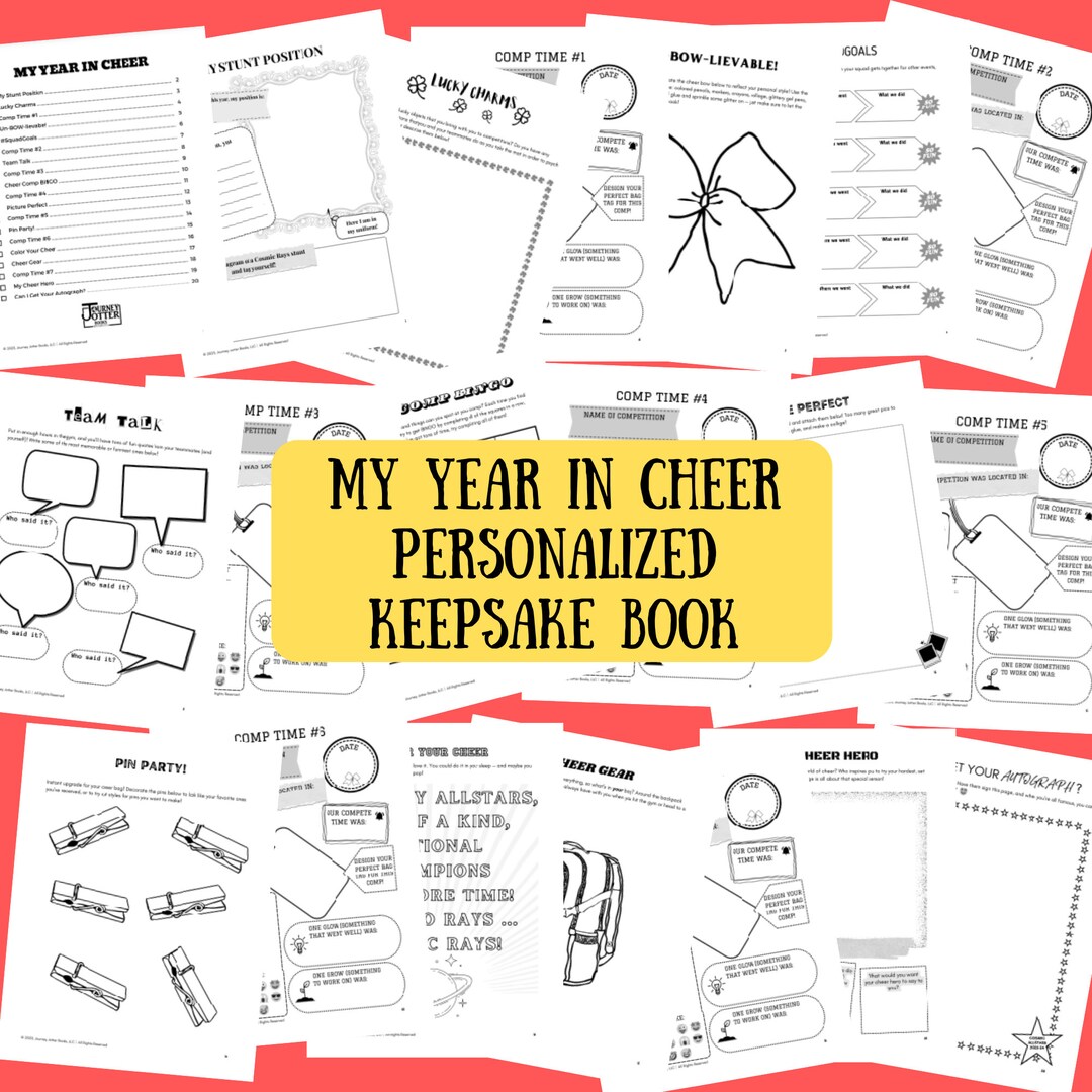 My Year in Cheer Personalized Cheerleading Memory Book, Cheer Journal ...