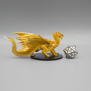 BEHOLD A Young Gold Dragon Miniature Hand Painted or Primed D&D / TTRPG ...