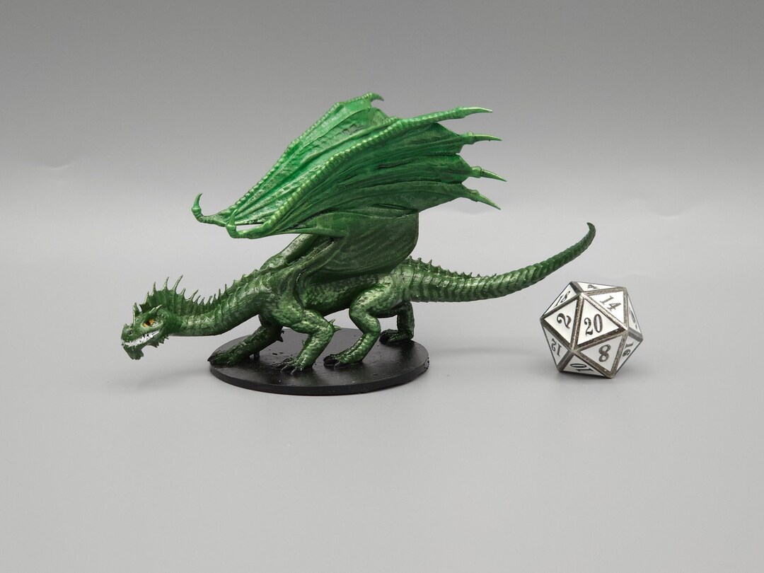 BEHOLD A Young Green Dragon Miniature Hand Painted or Primed D&D ...