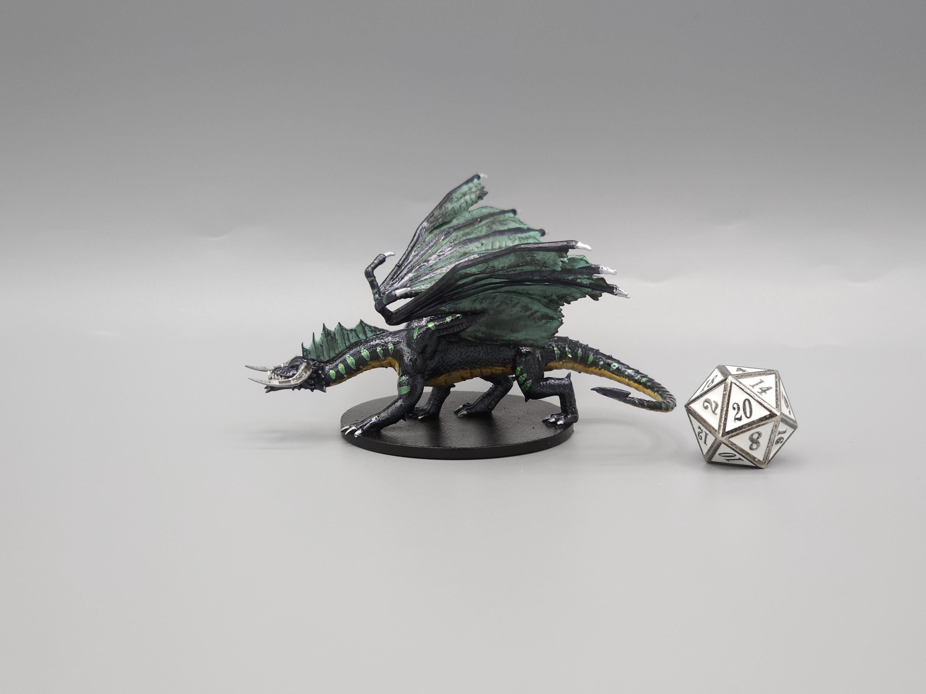 BEHOLD! A Young Black Dragon Miniature! Hand Painted or Primed - D&D ...