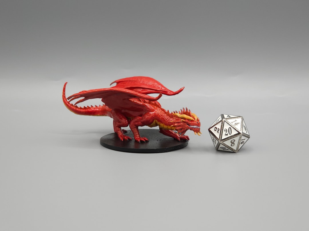 BEHOLD! A Young Red Dragon Miniature! Hand Painted or Primed - D&D ...