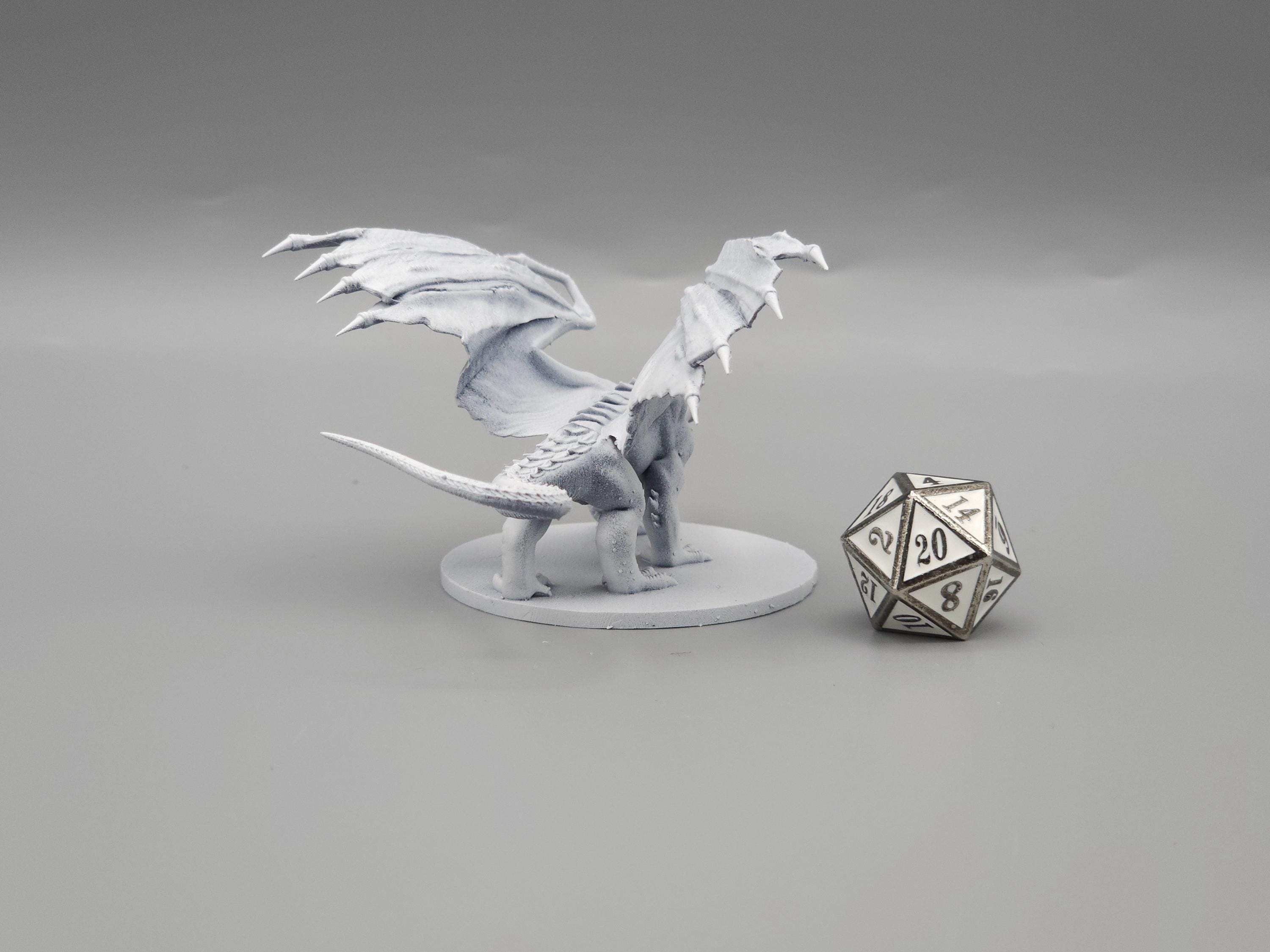 BEHOLD! A Young White Dragon Miniature! Hand Painted or Primed - D&D ...