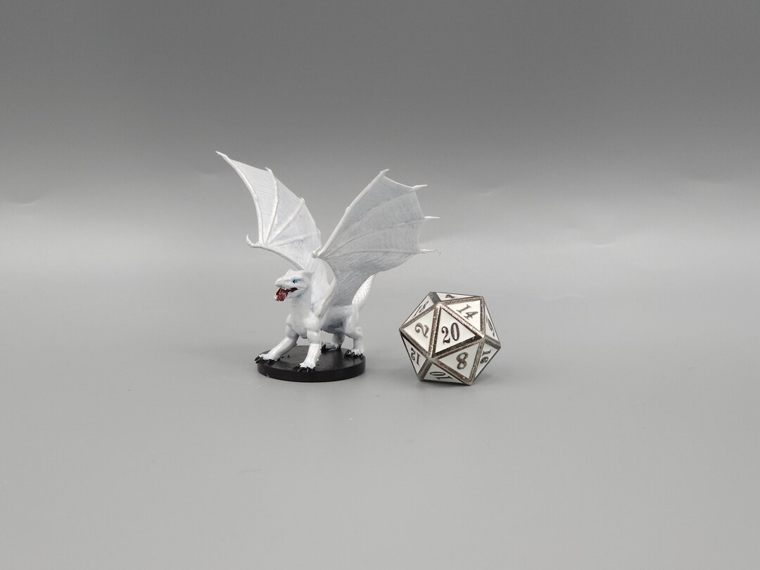 BEHOLD A White Dragon Wyrmling Miniature Hand Painted or Primed D&D ...