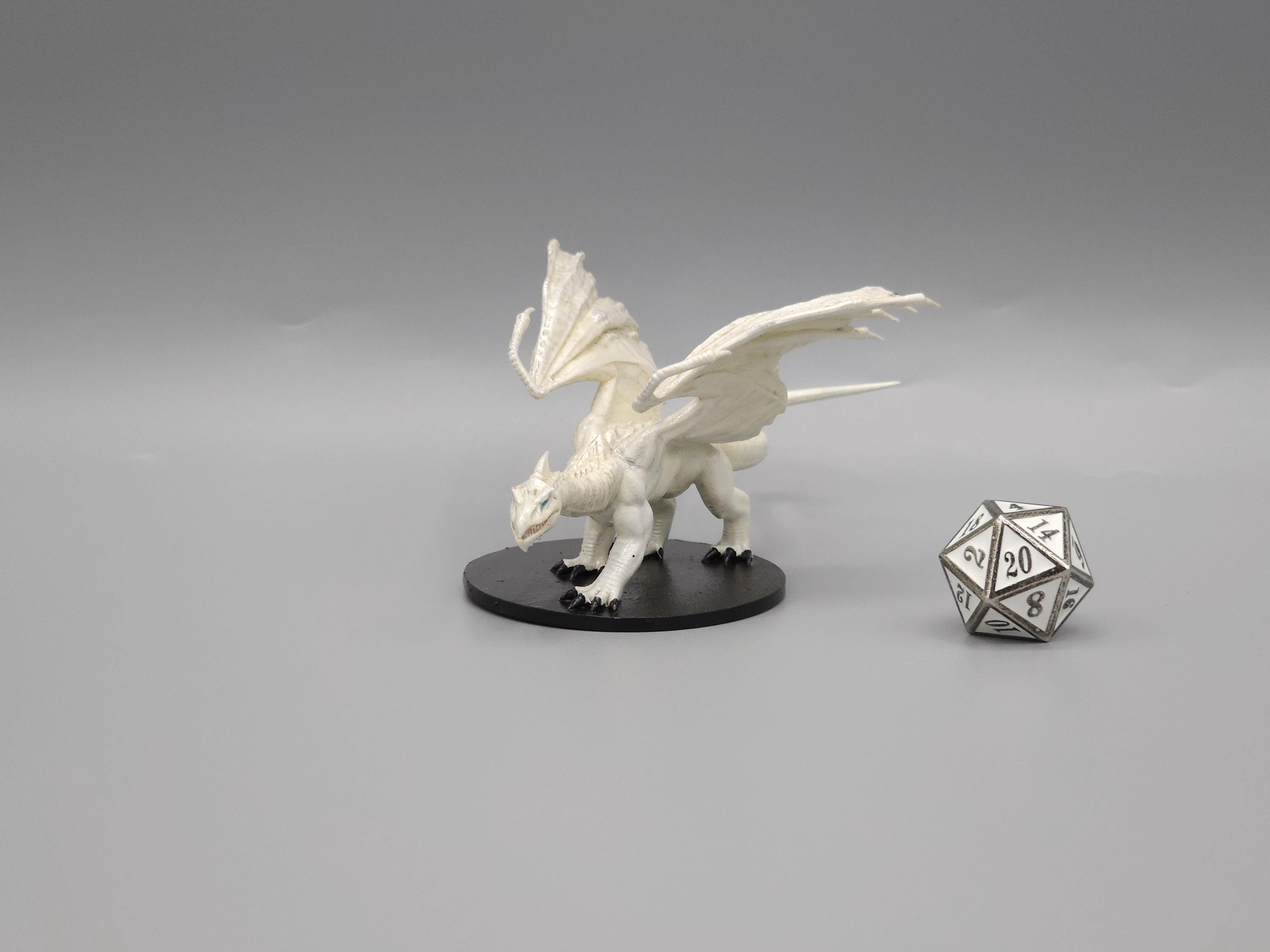 BEHOLD! A Young White Dragon Miniature! Hand Painted or Primed - D&D ...
