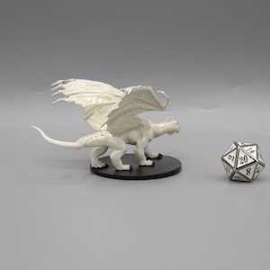 BEHOLD A Young White Dragon Miniature Hand Painted or Primed D&D ...