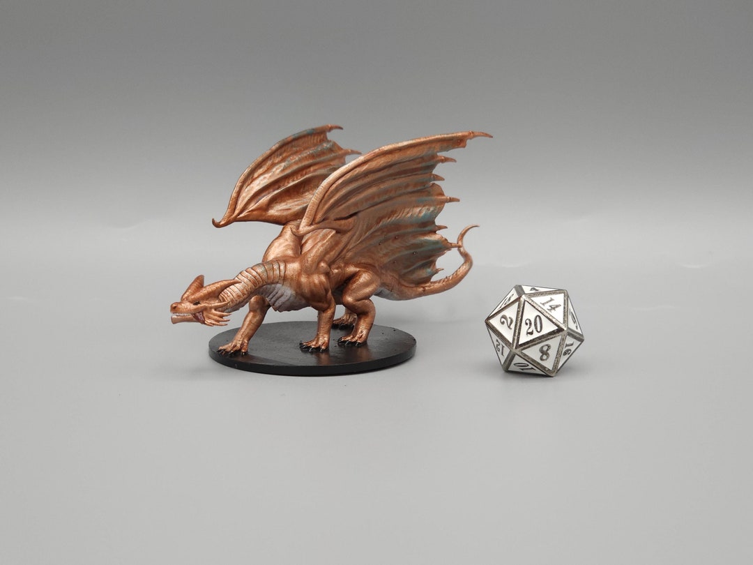 BEHOLD! A Young Copper Dragon Miniature! Hand Painted or Primed - D&D ...