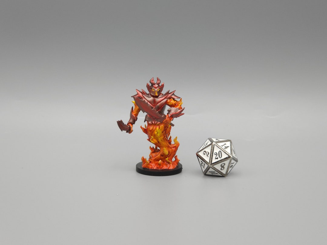 BEHOLD! A Fire Elemental Myrmidon Miniature! Hand Painted or Primed - D ...
