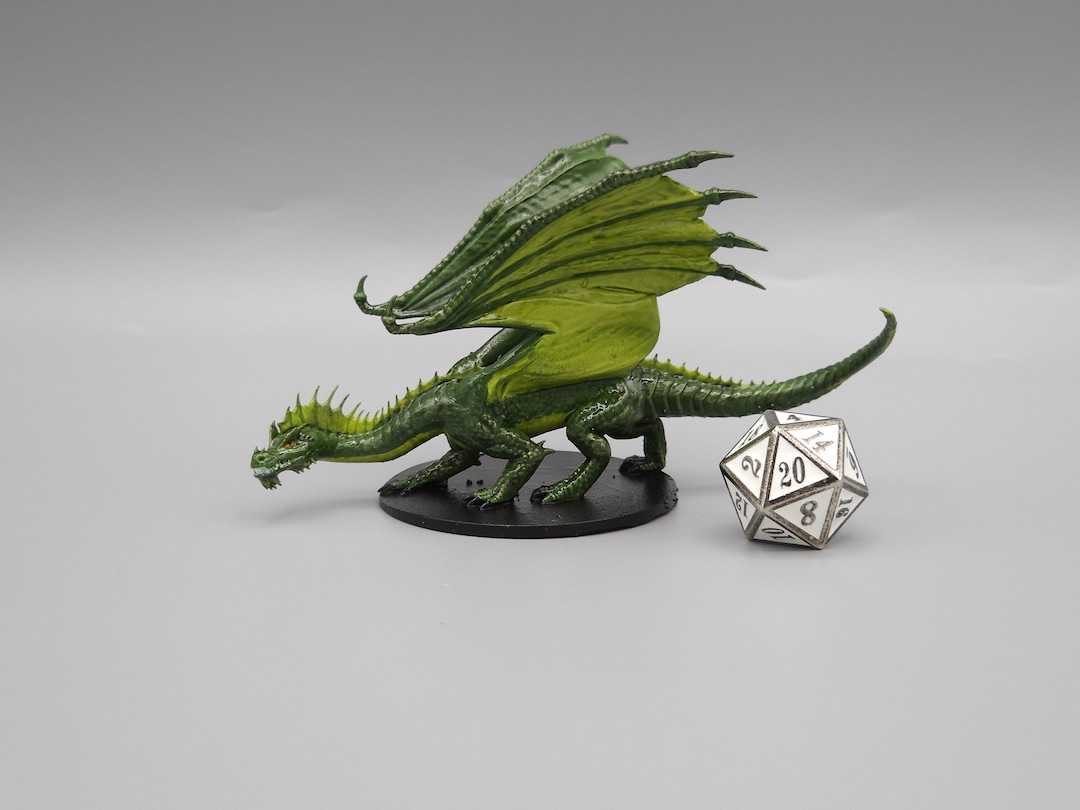 BEHOLD! A Young Green Dragon Miniature! Hand Painted or Primed - D&D ...