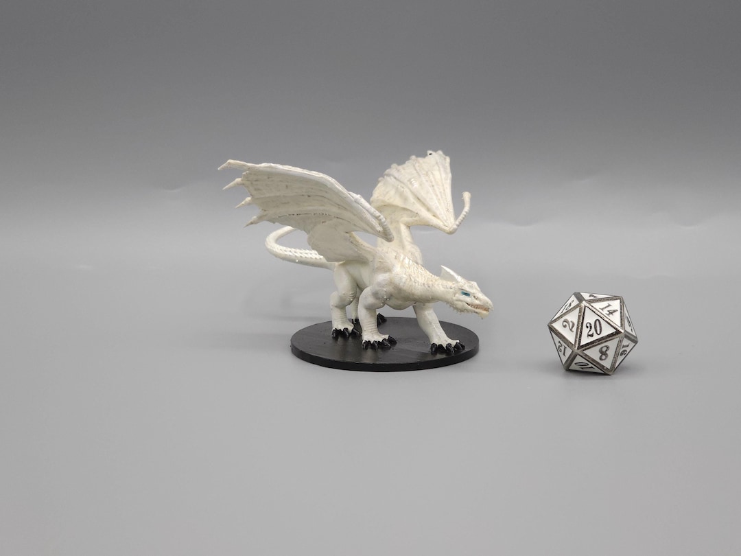 BEHOLD A Young White Dragon Miniature Hand Painted or Primed D&D ...