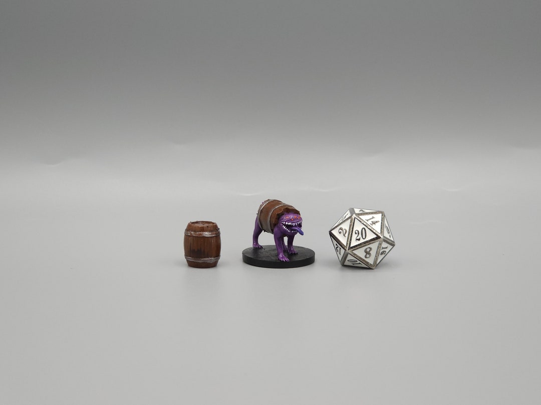 BEHOLD! Mimic Barrel Miniatures! Hand Painted or Primed - D&D / TTRPG ...