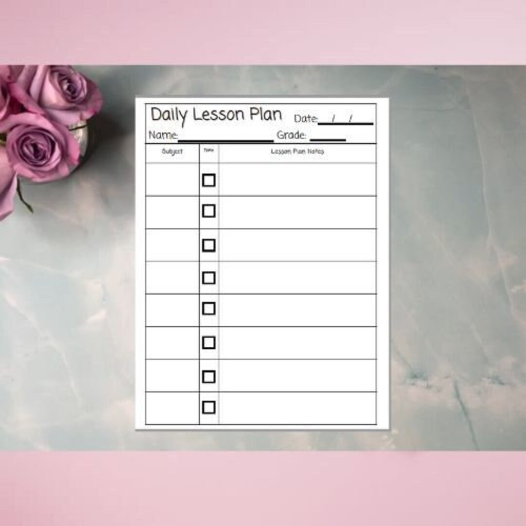 Daily Lesson Plan - Etsy