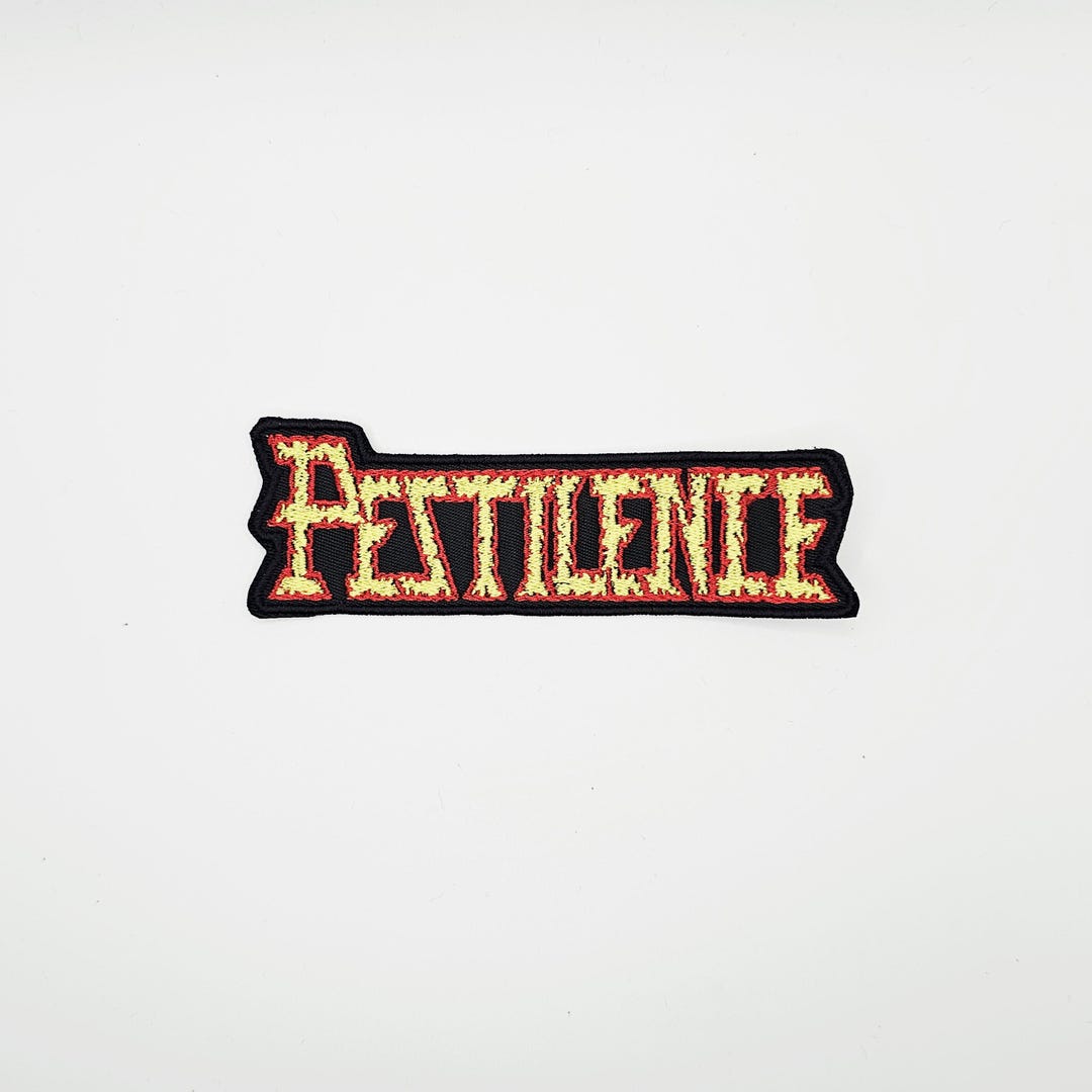 Pestilence Yellow and Red Logo Shaped Border Embroidered Patch - Etsy