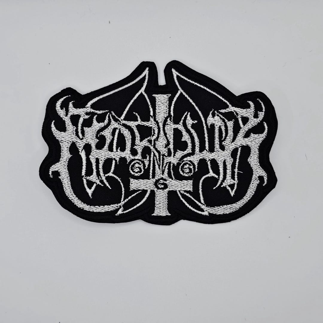 Marduk White Logo Shaped Border Embroidered Patch - Etsy