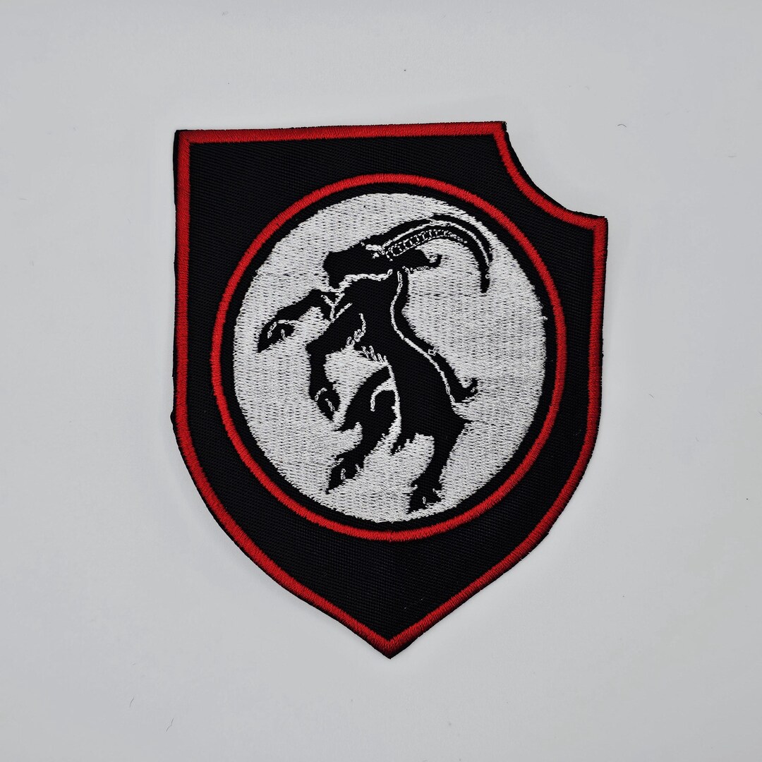 Goatmoon White and Red Logo Shield Border Embroidered Patch - Etsy Canada