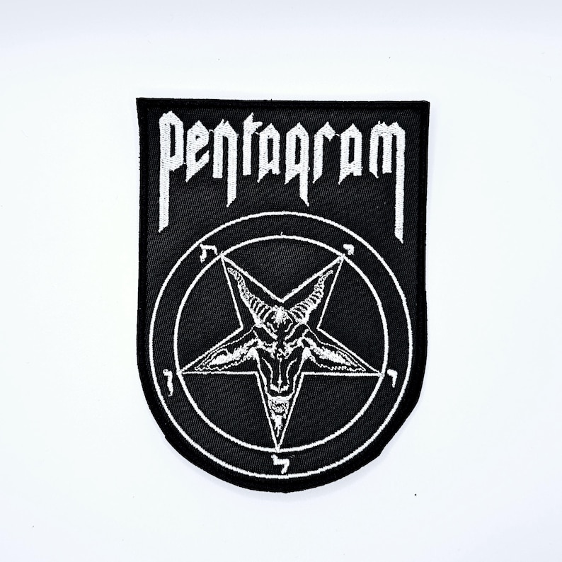 Pentagram Band Logo Shield Border Embroidered Patch - Etsy