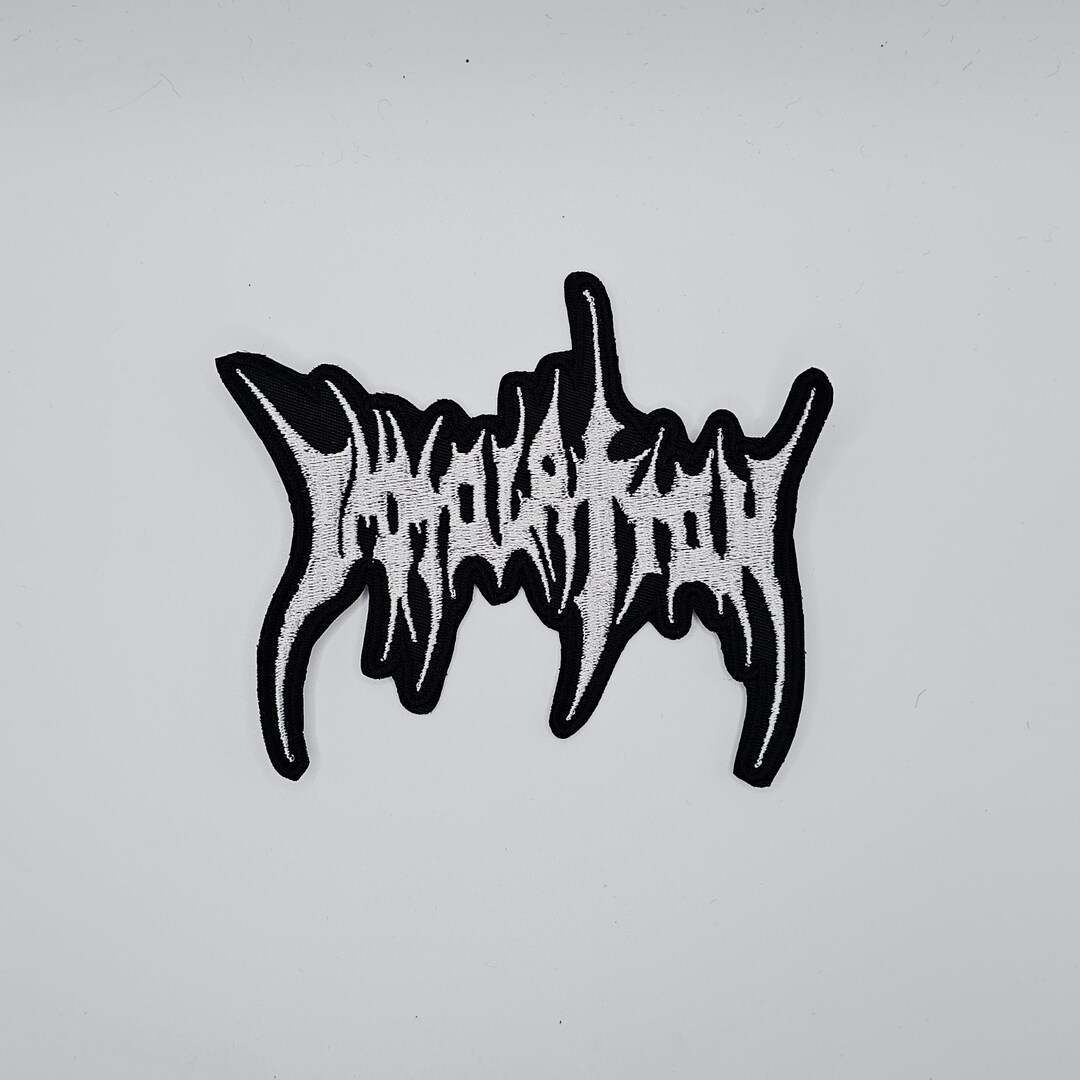 Immolation White Logo Shaped Border Embroidered Patch - Etsy