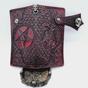 Handcrafted Satanic Long Biker Leather Wallet - Etsy