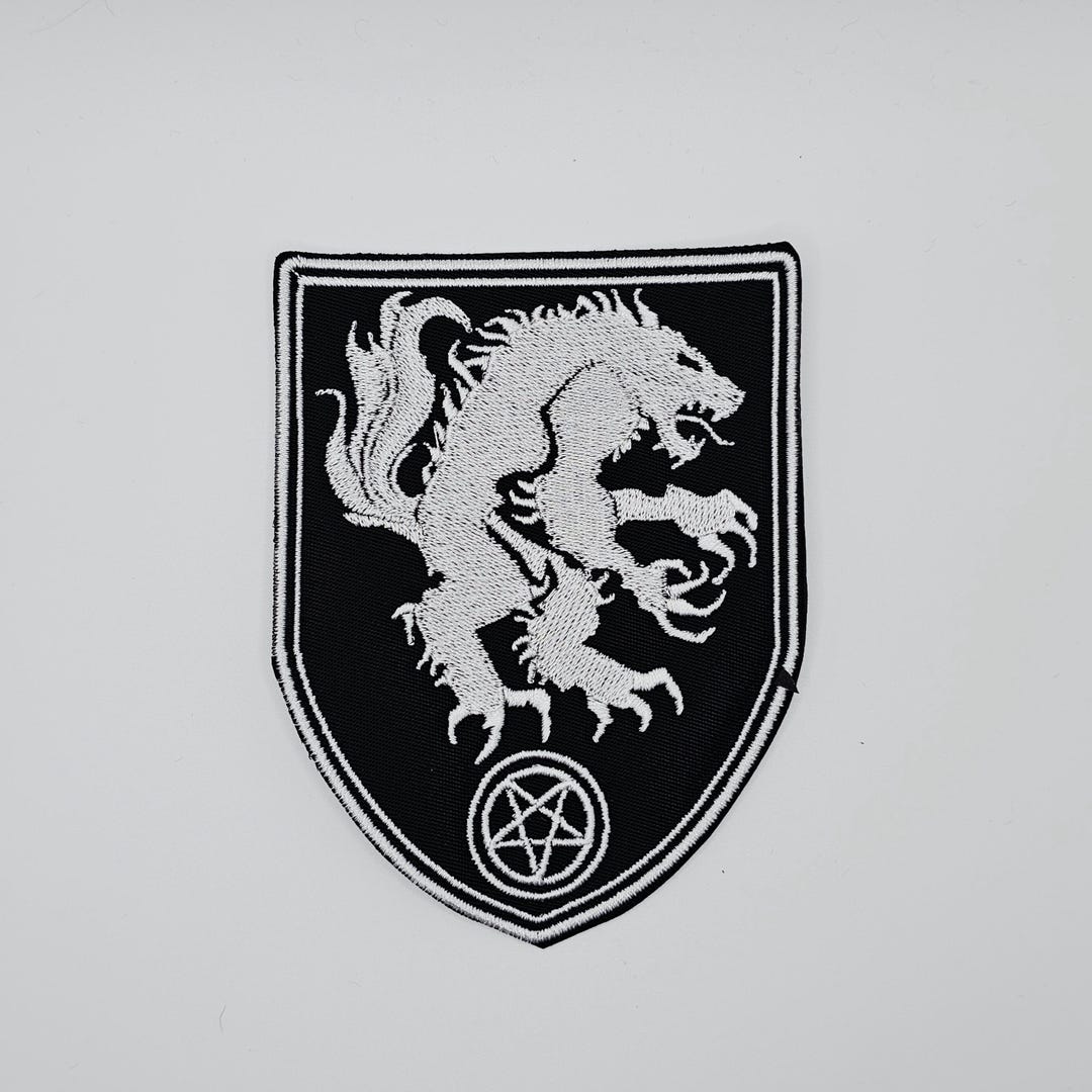 Satanic Warmaster Opferblut White Shield Border Embroidered Patch - Etsy