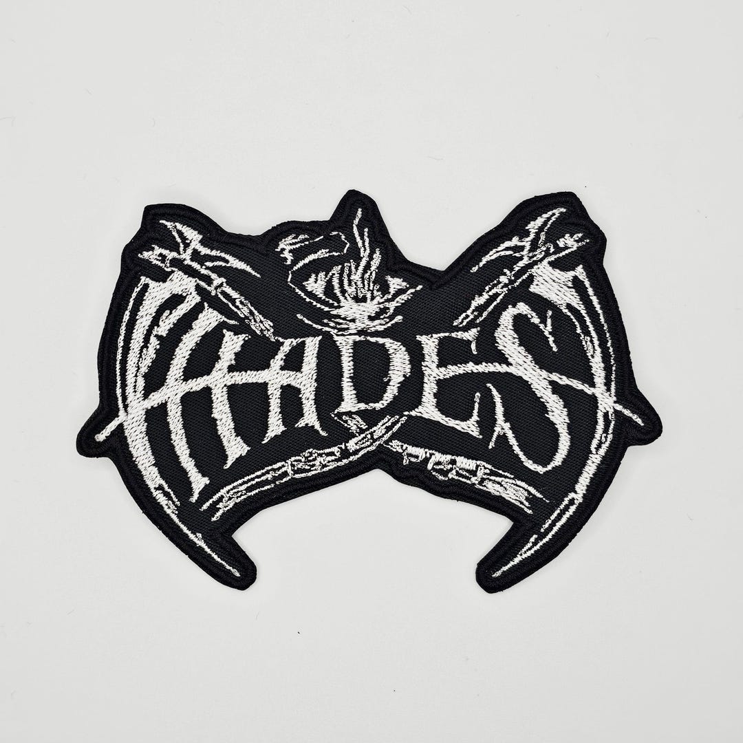 Hades White Logo Shaped Border Embroidered Patch - Etsy
