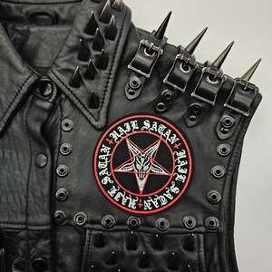 Baphomet Sigil Hail Satan Inverted Cross Screen Printed Patch - Etsy