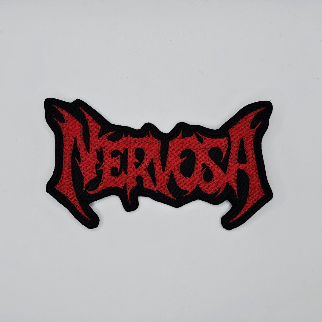 Nervosa Red Logo Shaped Border Embroidered Patch - Etsy