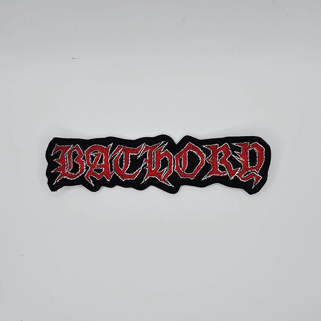 Bathory Red and White Logo Shaped Border Embroidered Patch - Etsy