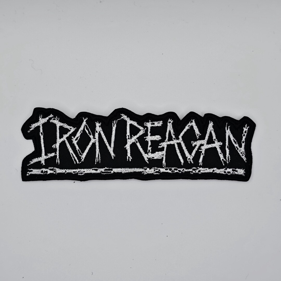 Iron Reagan White Logo Shaped Border Embroidered Patch - Etsy