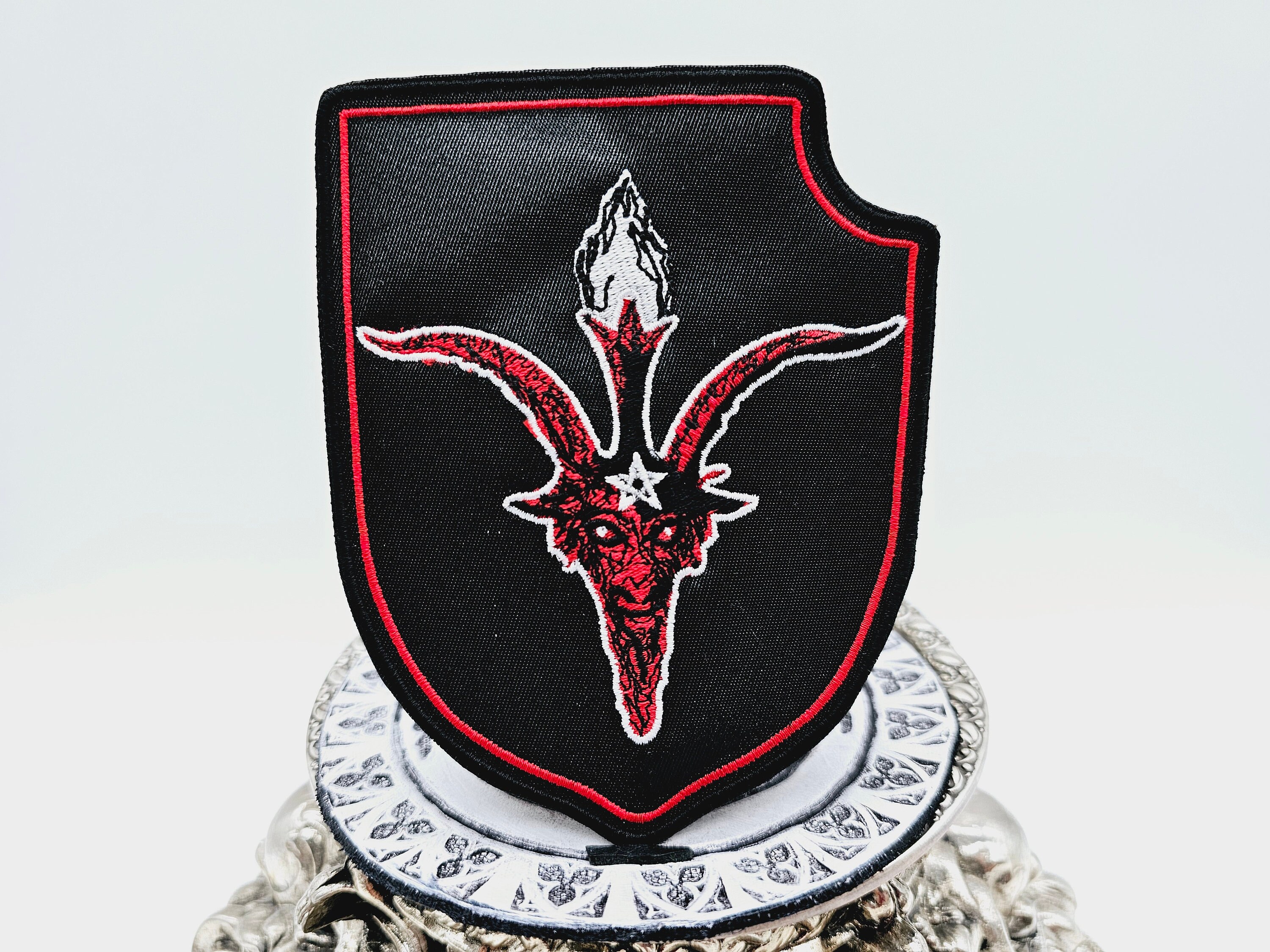 Baphomet Goat Head Dual Color | Shield Embroidered Patch - Etsy